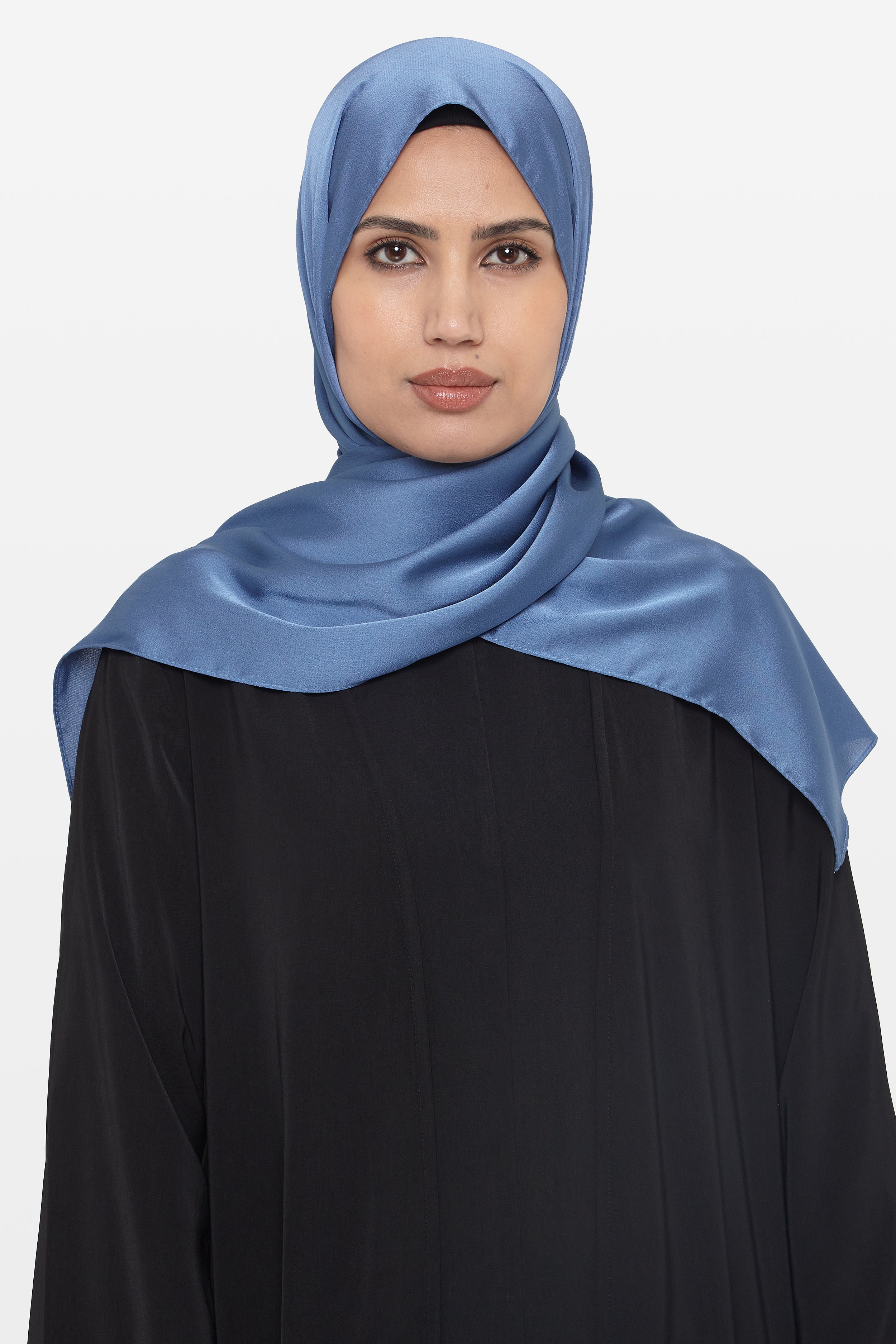 Maya Blue Grain Satin Hijab – CAVE